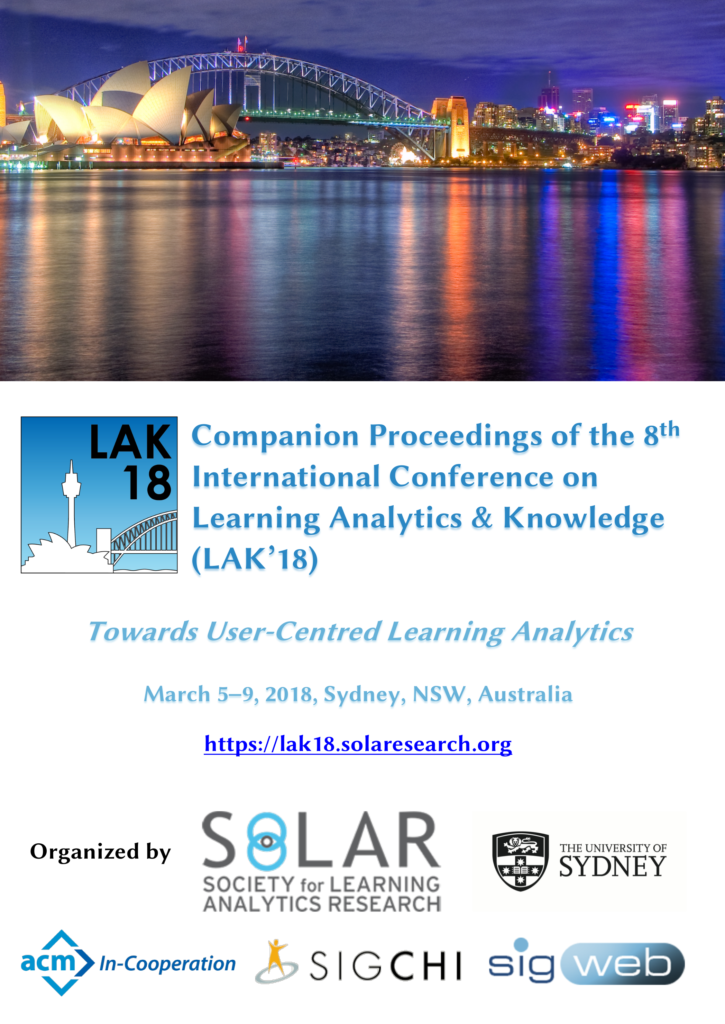 Companion Proceedings of the 8th International Learning Analytics & Knowledge Conference (LAK’18 ...