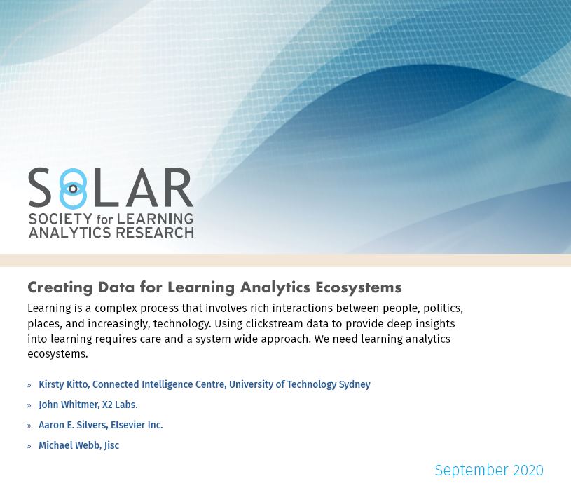 Creating Data for Learning Analytics Ecosystems - Society for Learning ...