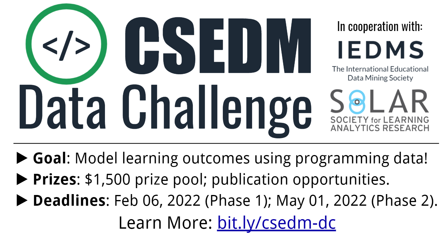 The 2nd CSEDM Data Challenge, in cooperation with SoLAR is happening now! - Society for Learning ...